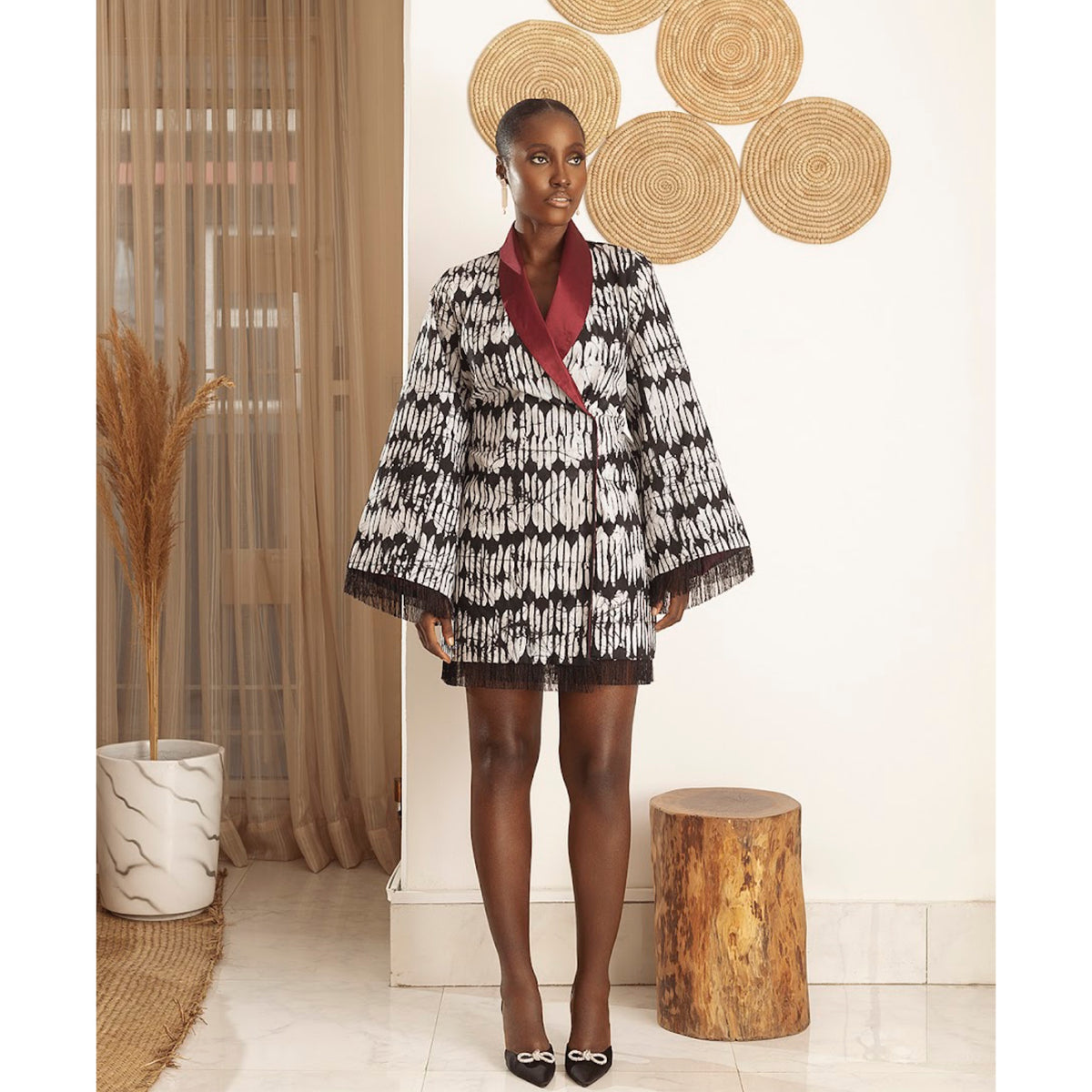 KWELAKU AGOZIE FRINGED BATIK BLAZER DRESS – The Lotte Accra